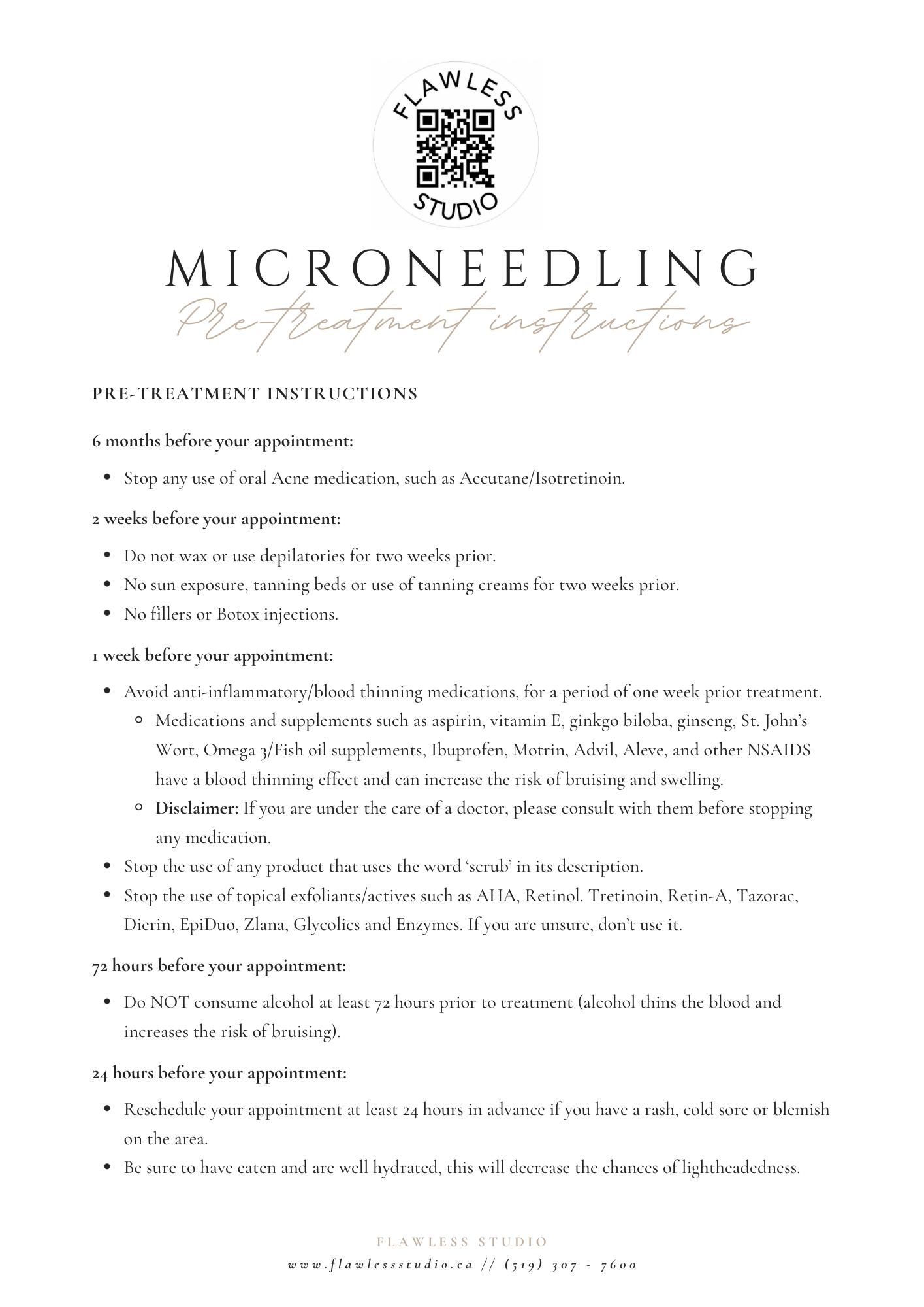 Microneedling Pre-treatment Instructions – Flawless Studio
